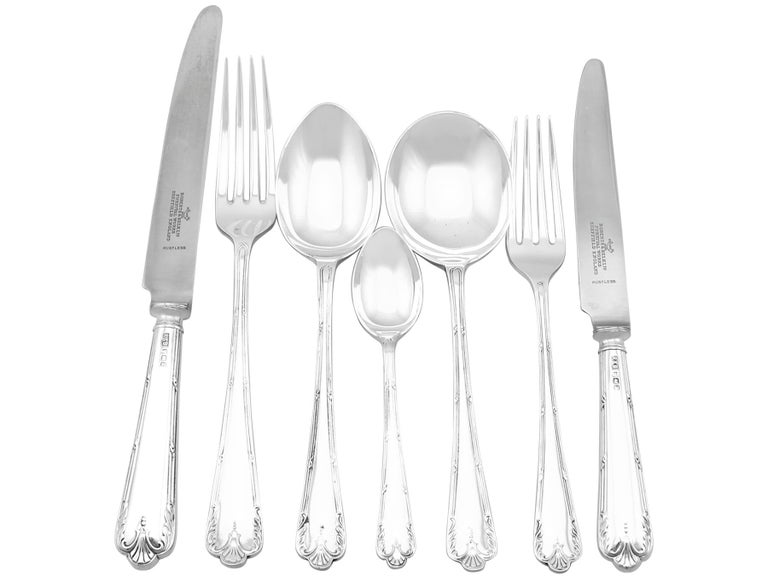 Vintage Sterling Silver Canteen of Cutlery for Eight Persons For Sale ...