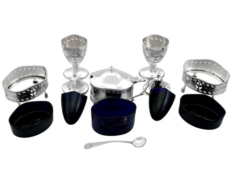 Vintage Sterling Silver Condiment Set For Sale at 1stDibs