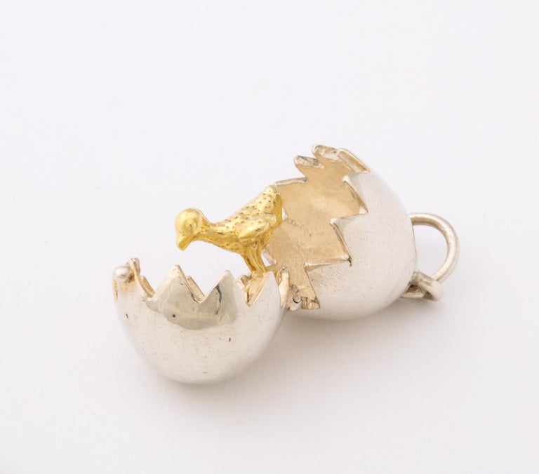 Vintage Sterling Silver Egg Locket with Inner Chicken at 1stDibs