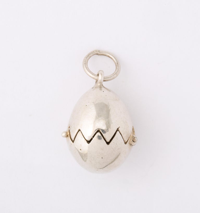 Vintage Sterling Silver Egg Locket with Inner Chicken at 1stDibs