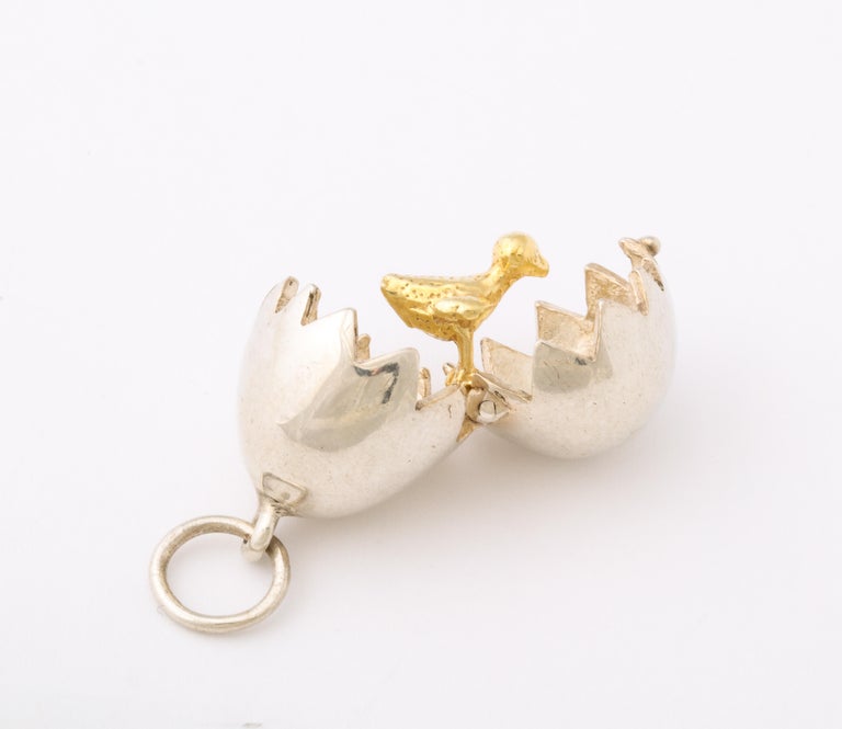 Vintage Sterling Silver Egg Locket with Inner Chicken at 1stDibs