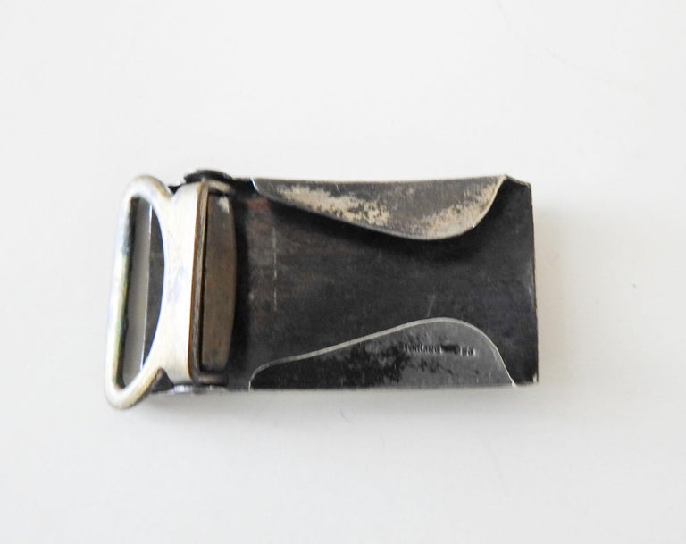 Vintage Sterling Silver Engraved Buckle For Sale at 1stDibs