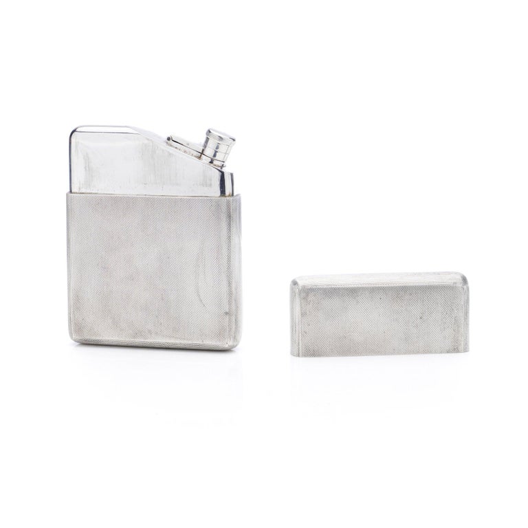 Vintage sterling silver flask, Birmingham, 1948 For Sale at 1stDibs