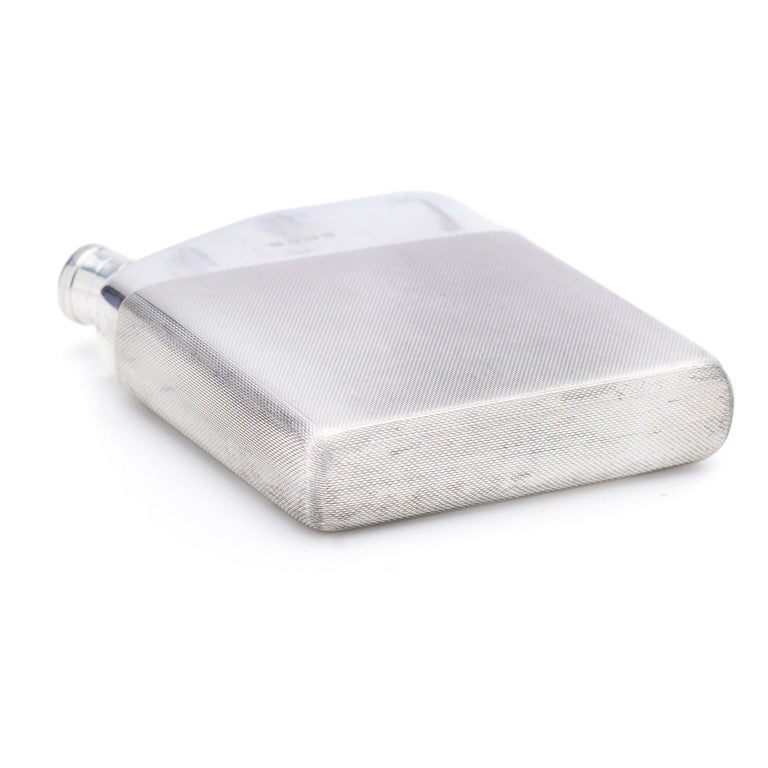 Vintage sterling silver flask, Birmingham, 1948 For Sale at 1stDibs