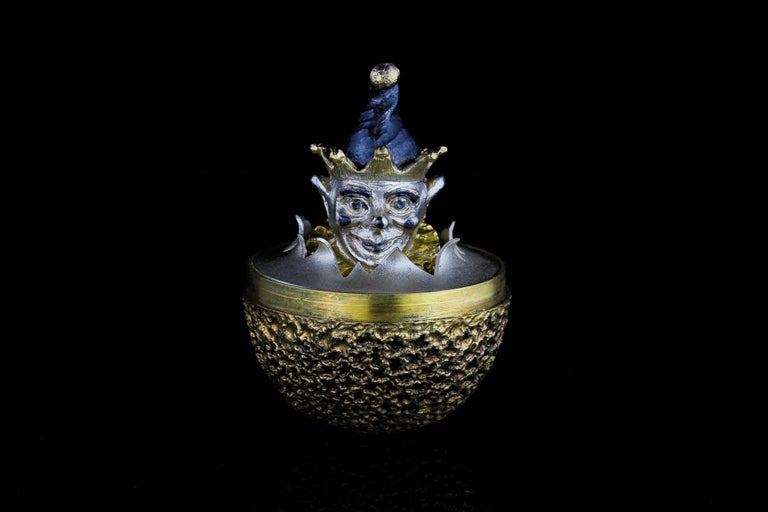 Vintage Sterling Silver Gilded Clown Surprise Egg, Stuart Devlin ...