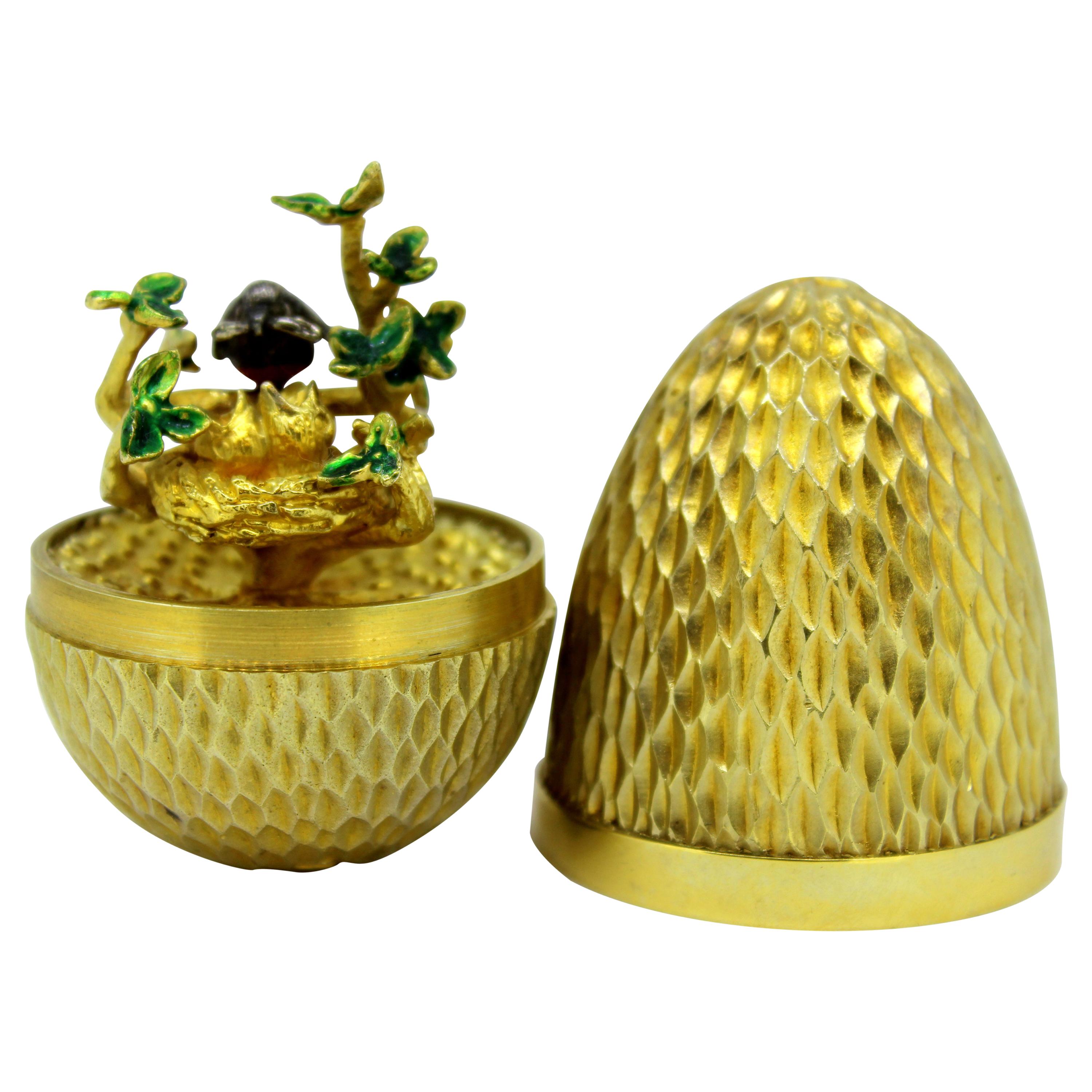 Vintage Sterling Silver Gilded Surprise Egg, by Stuart Devlin, London ...