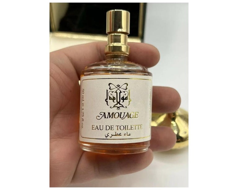 Vintage Sterling Silver Gilt AMOUAGE Perfume Bottle Middle Eastern ...