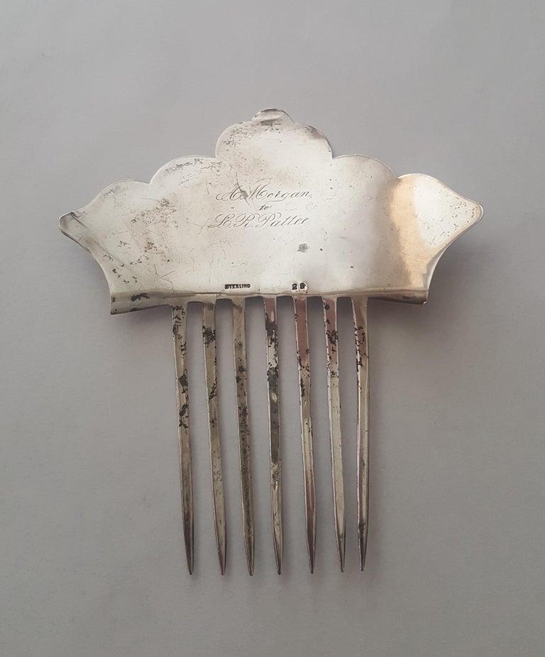 Vintage Sterling Silver Hair Comb, Late 1800s, Beautifully Hand ...