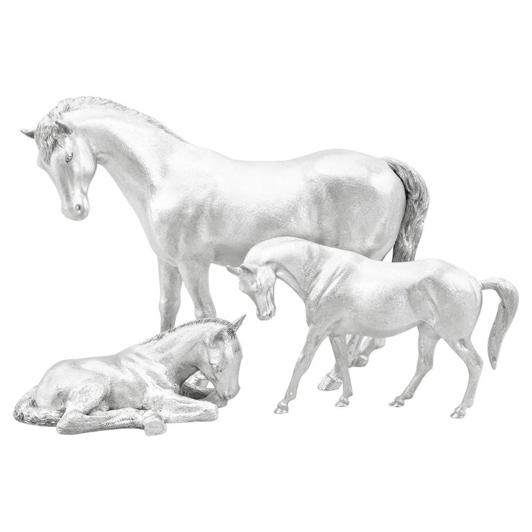 Vintage Sterling Silver Horse Ornaments For Sale at 1stDibs