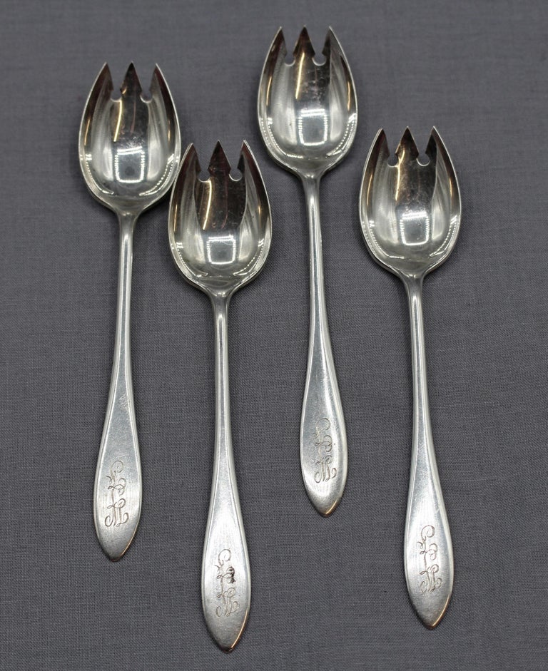 Vintage Sterling Silver Ice Cream Forks For Sale at 1stDibs