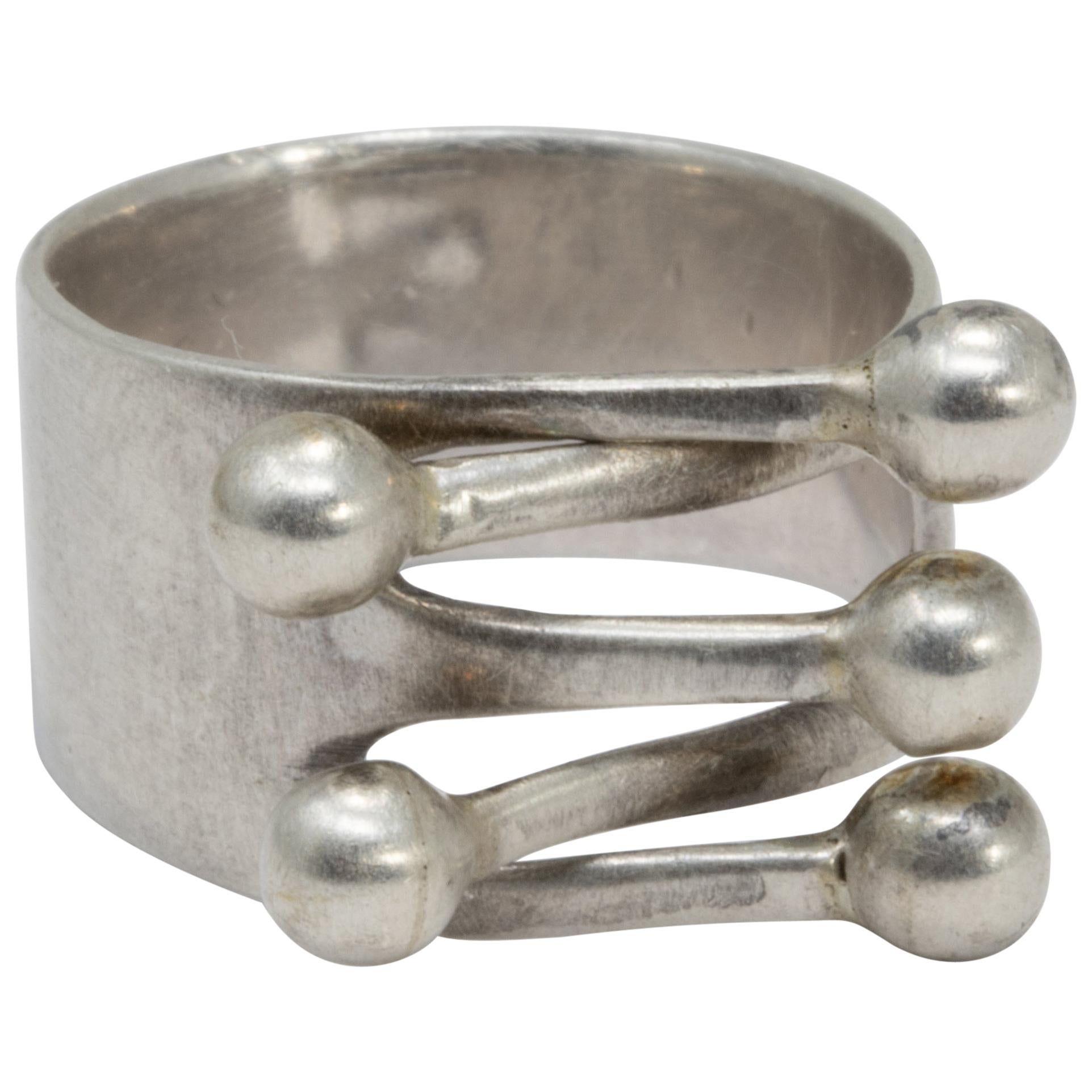 Amber Sterling Silver Statement Ring, Vintage Accented Bezel For Sale ...