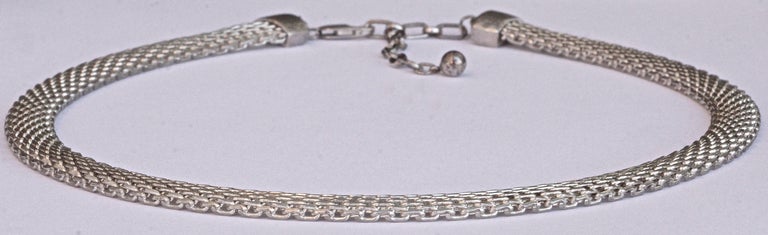 Vintage Sterling Silver Mesh Choker Necklace at 1stDibs | silver mesh ...