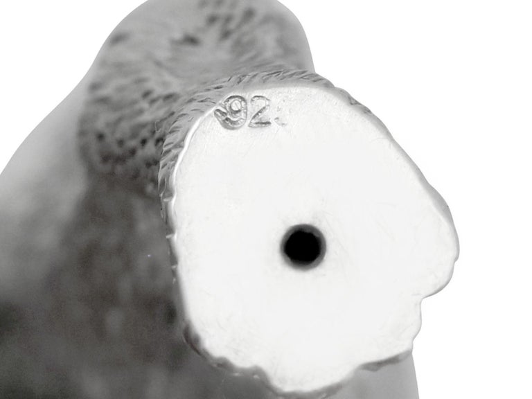 Vintage Sterling Silver Model of a Bulldog For Sale at 1stDibs