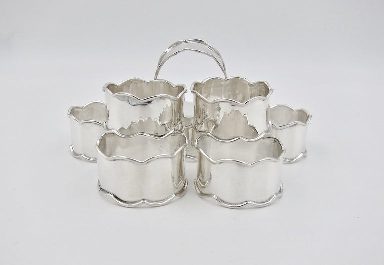 Vintage Sterling Silver Napkin Rings Set of Eight at 1stDibs