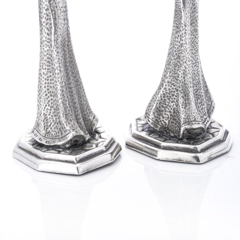 Vintage Sterling Silver Pair of Lady Figurines by Mappin and Webb For ...