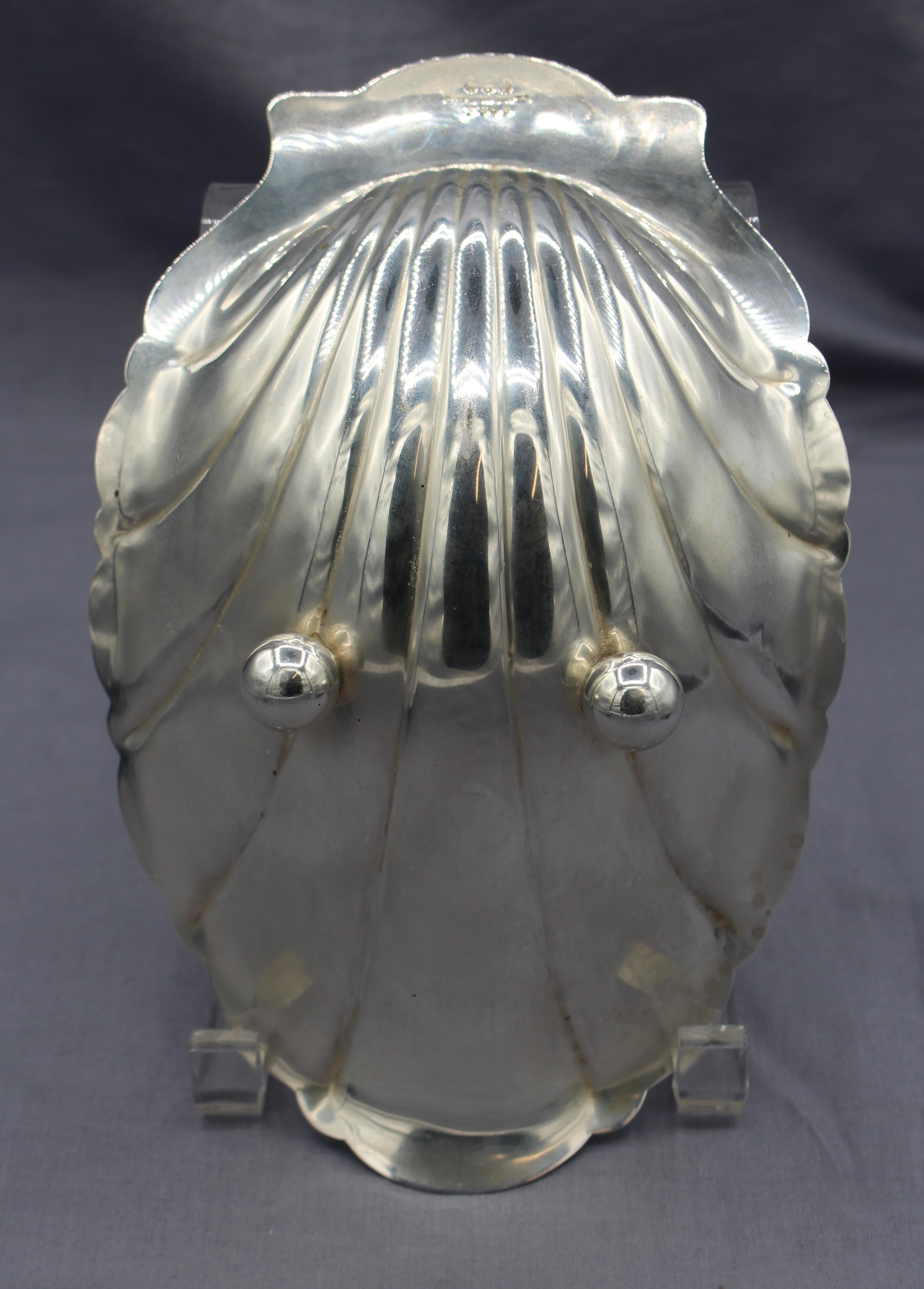 Vintage Sterling Silver Scallop Shell Dish For Sale at 1stDibs