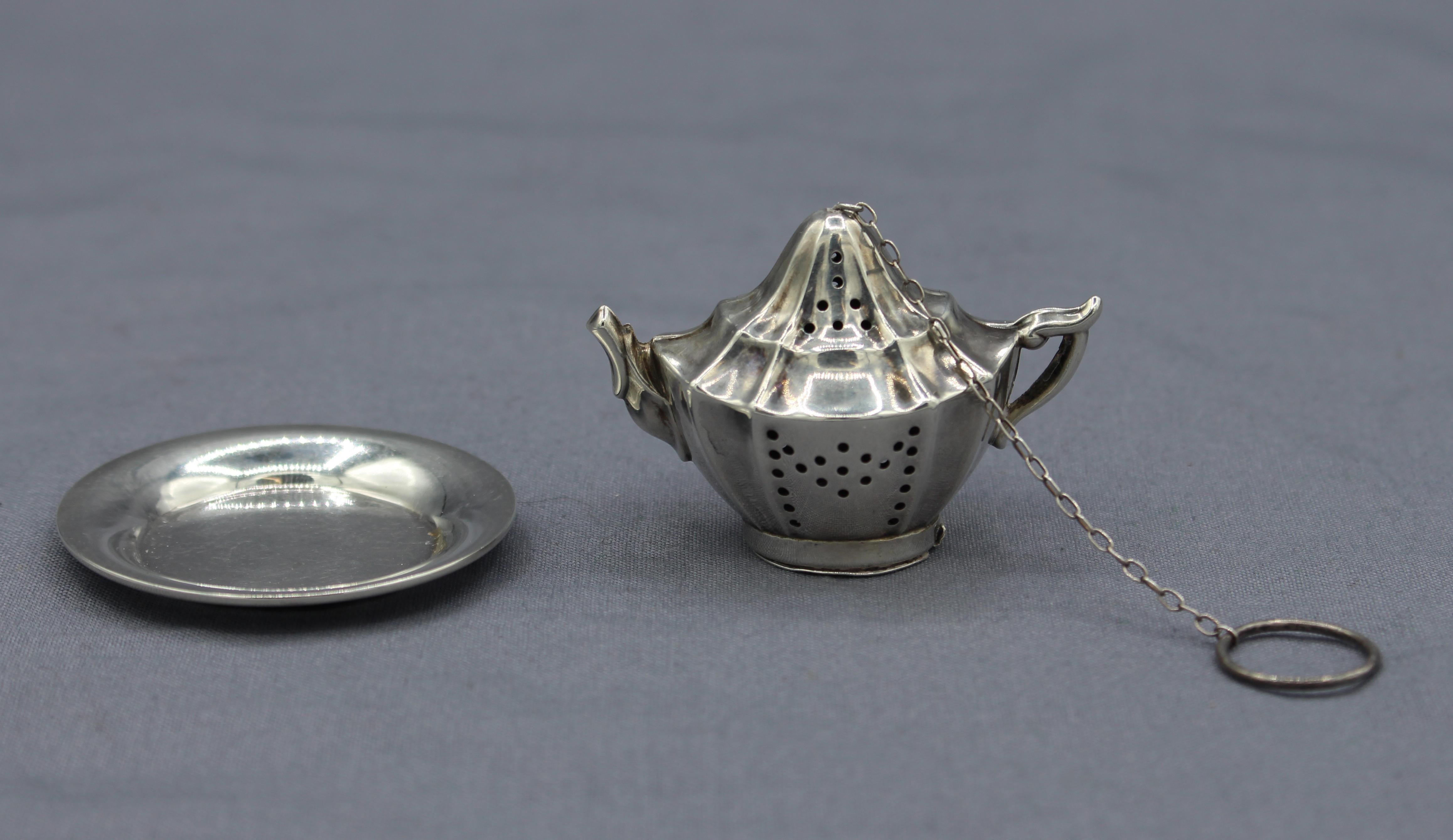 Vintage Sterling Silver Tea Pot Tea Infuser and Stand at 1stDibs | sona ...