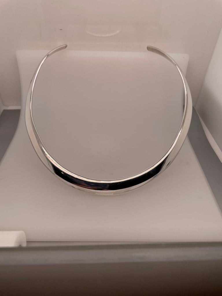 Vintage Sterling Silver Tiffany and Co. Flat Collar Necklace For Sale ...