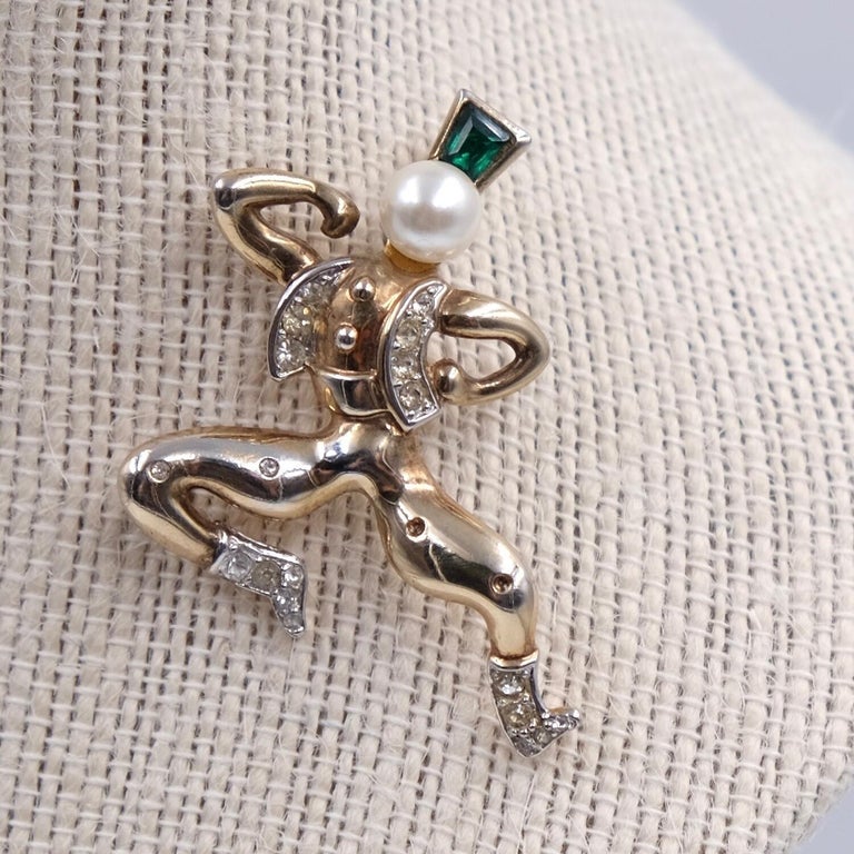 Vintage Sterling Trifari Dancer brooch 1940's at 1stDibs