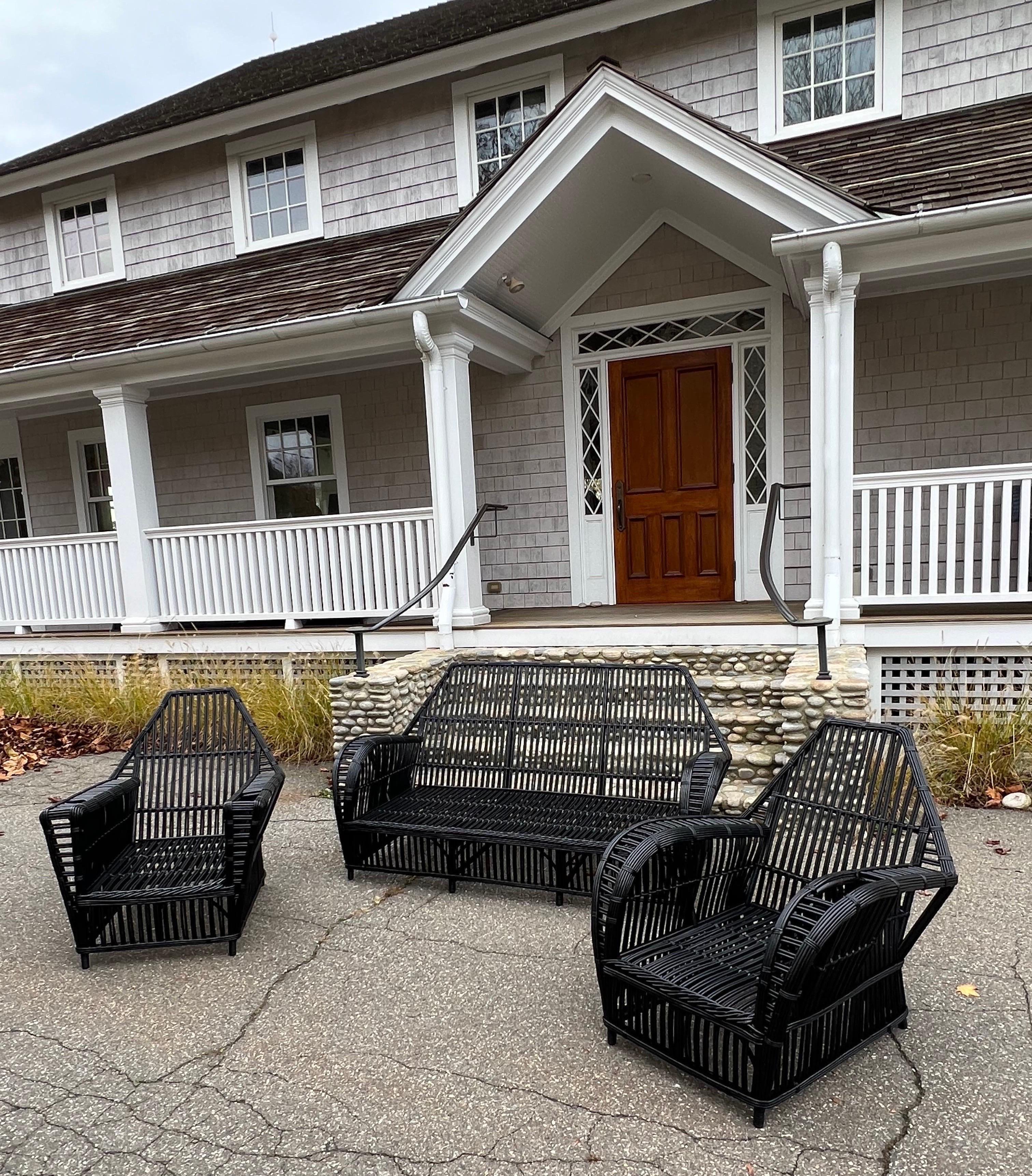 Vintage Stick Rattan Set For Sale at 1stDibs