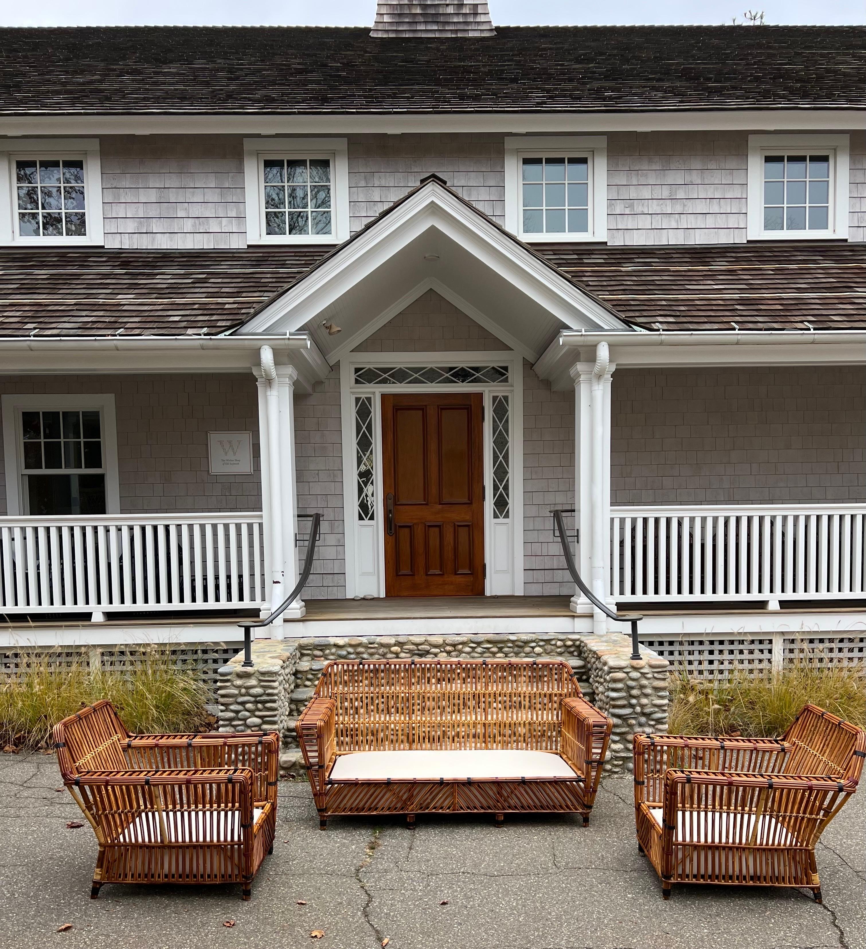 Vintage Stick Wicker Set For Sale at 1stDibs