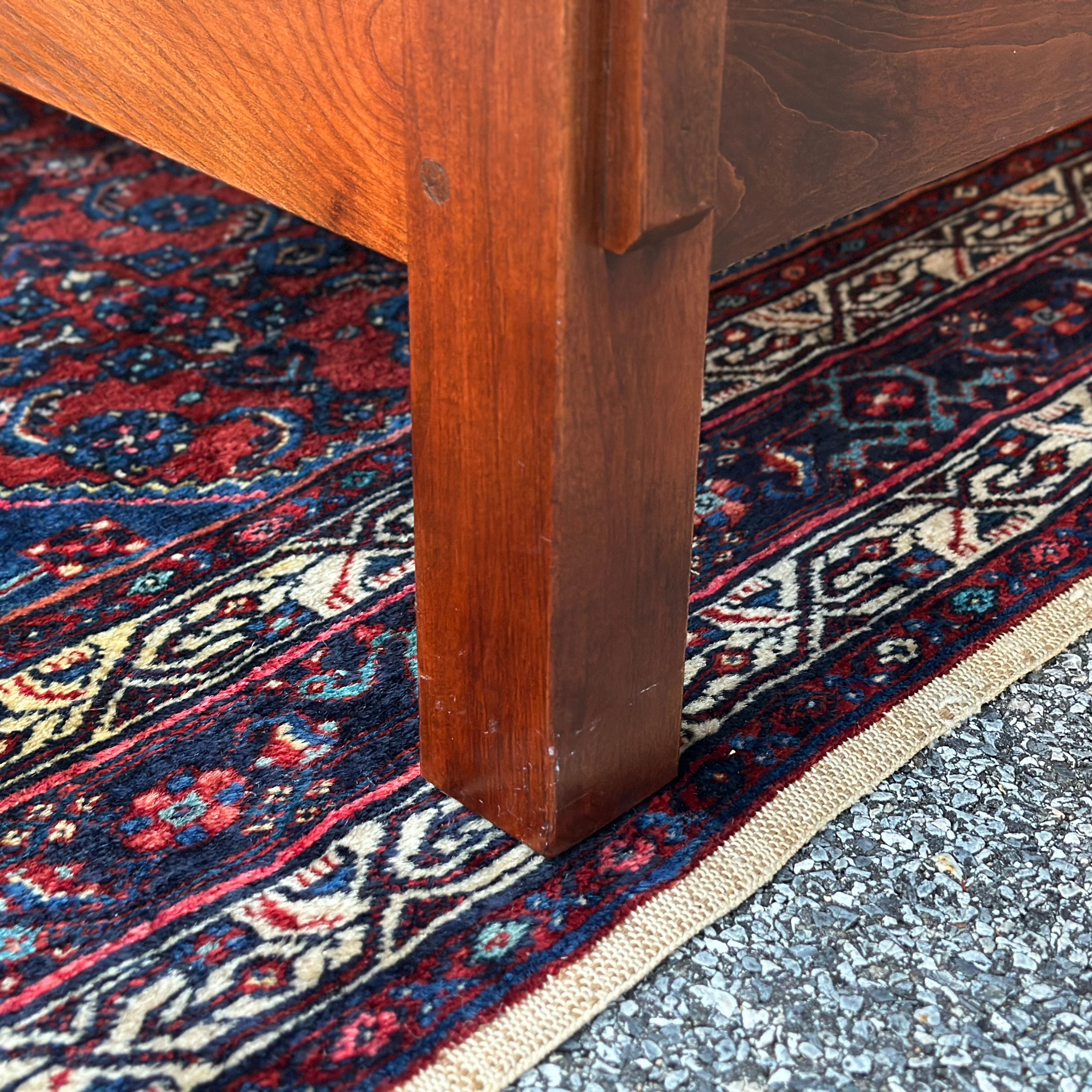 Vintage Stickley Prairie Settle Solid Cherry Framed Sofa or Settee For ...