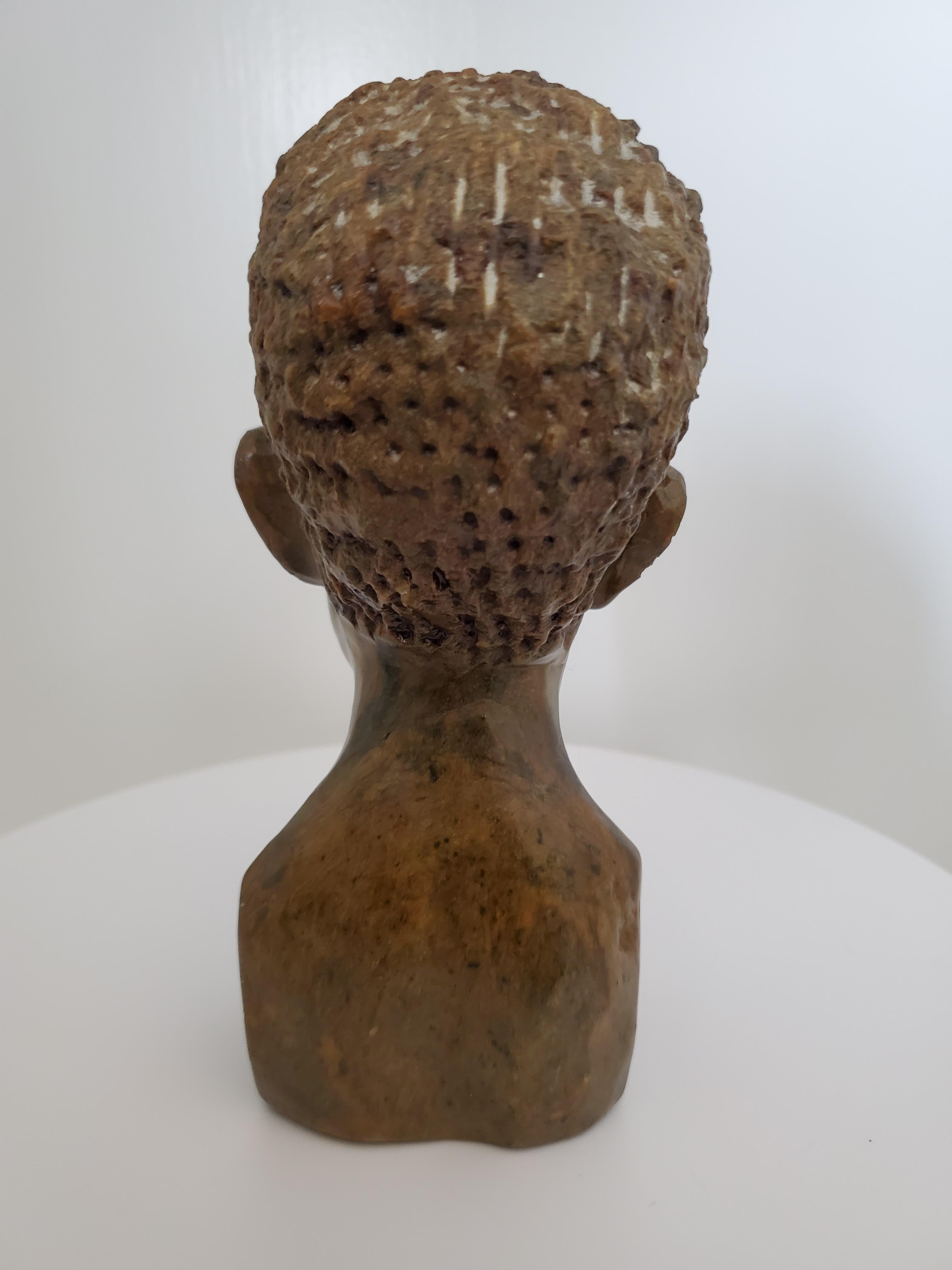 Vintage Stone Busts of African Man and Woman by Unknown Shona Artist ...