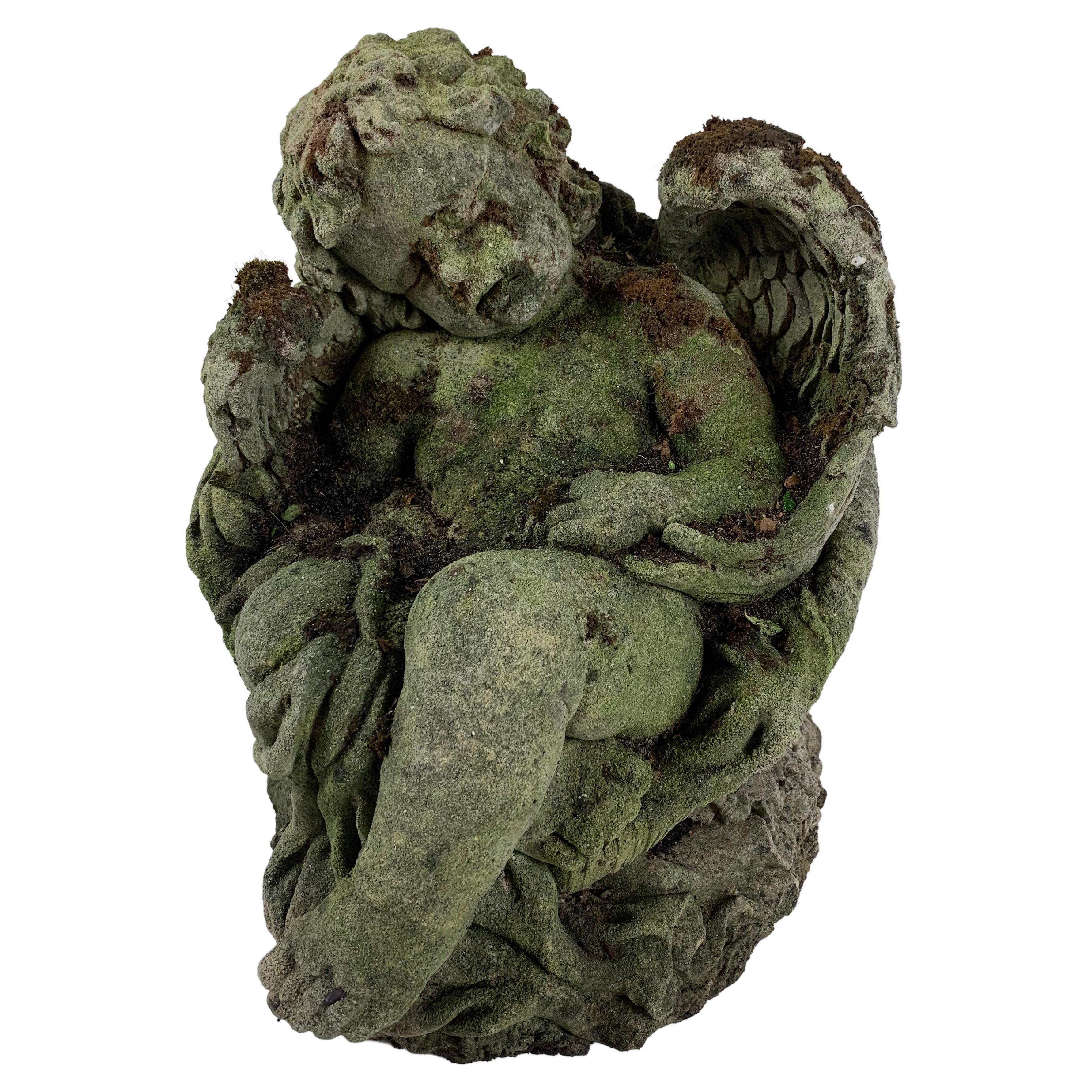 Vintage Stone Cherub For Sale at 1stDibs
