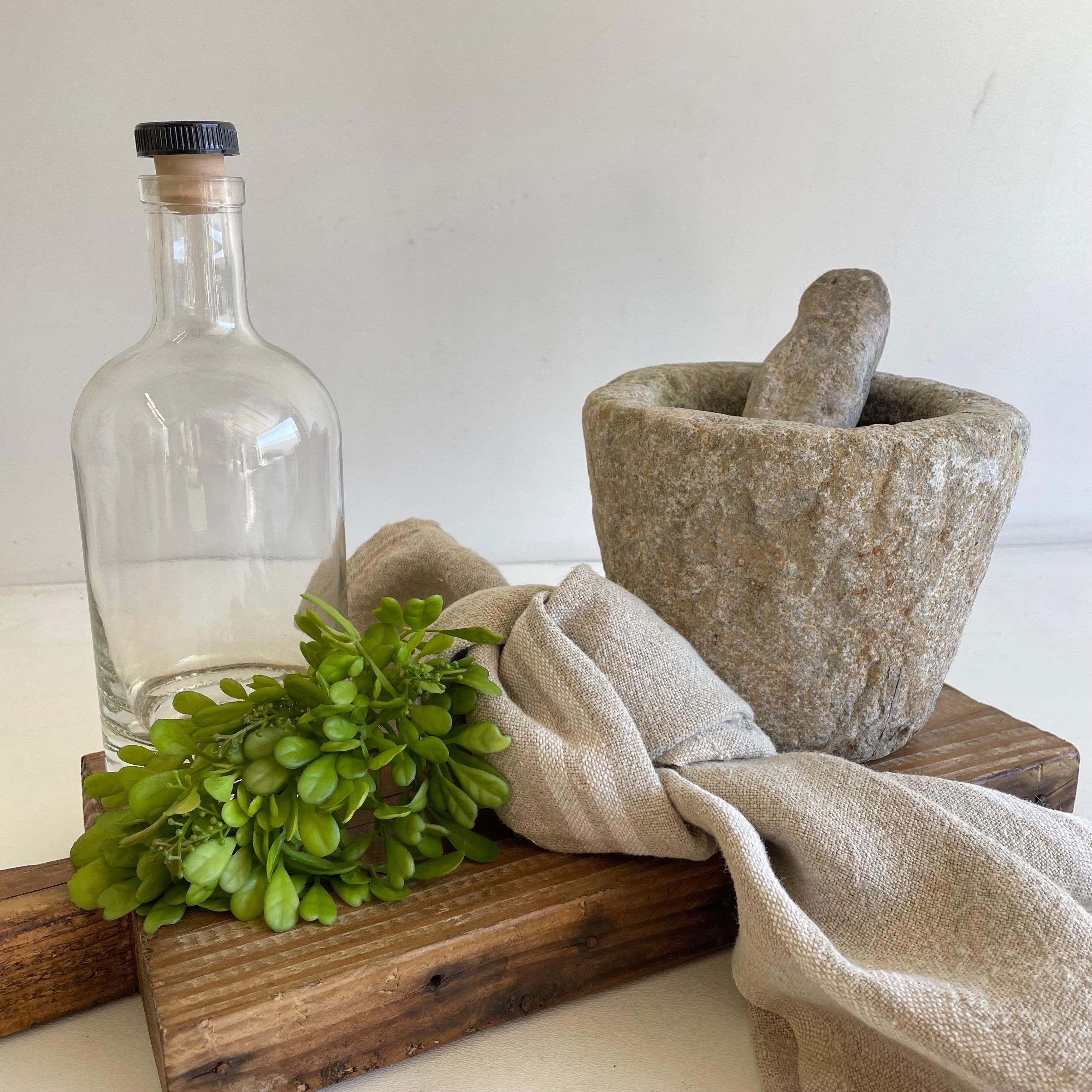 Vintage Stone Mortar and Pestle Bowl Set at 1stDibs