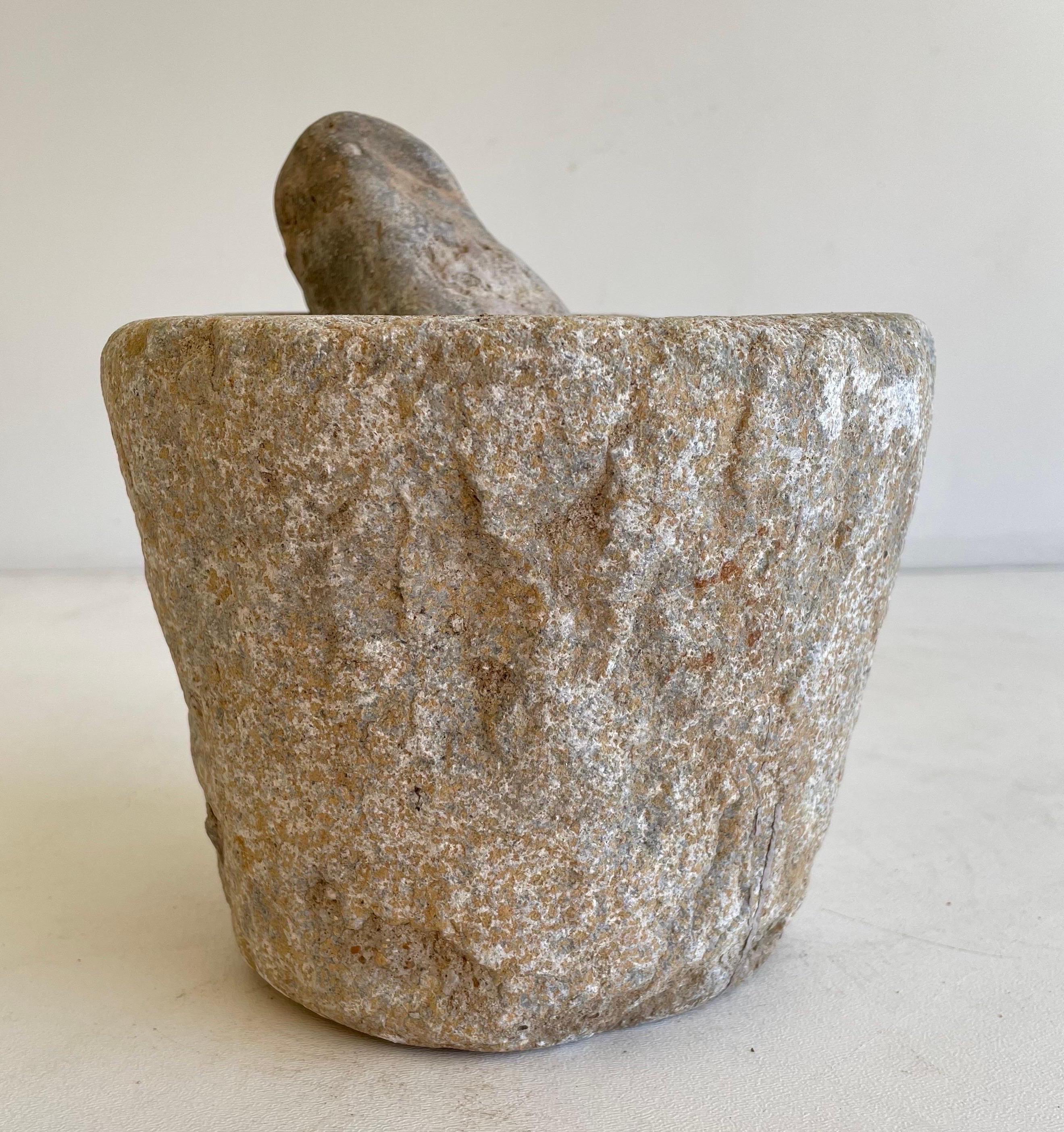Vintage Stone Mortar and Pestle Bowl Set at 1stDibs