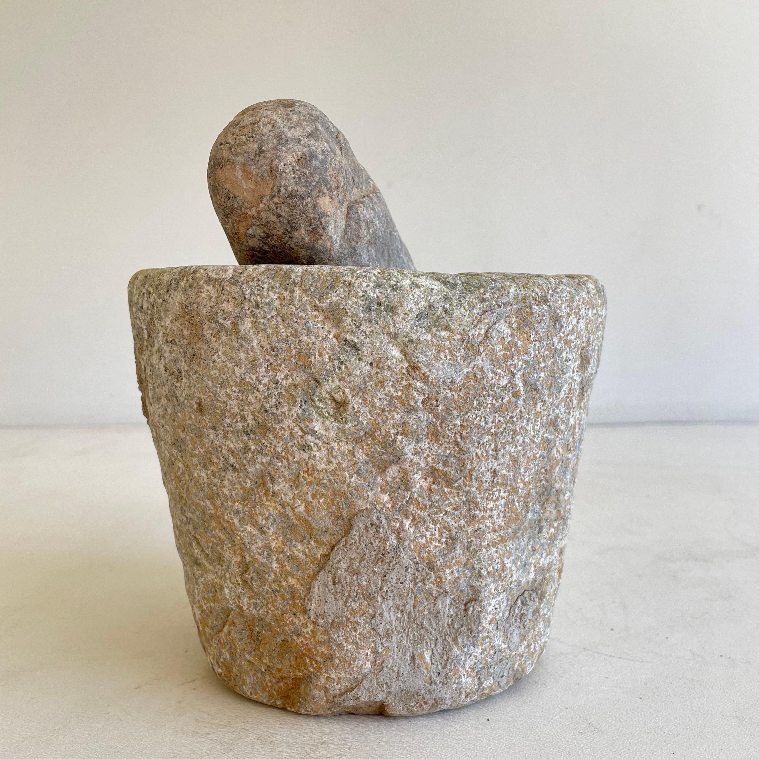 Vintage Stone Mortar and Pestle Bowl Set at 1stDibs