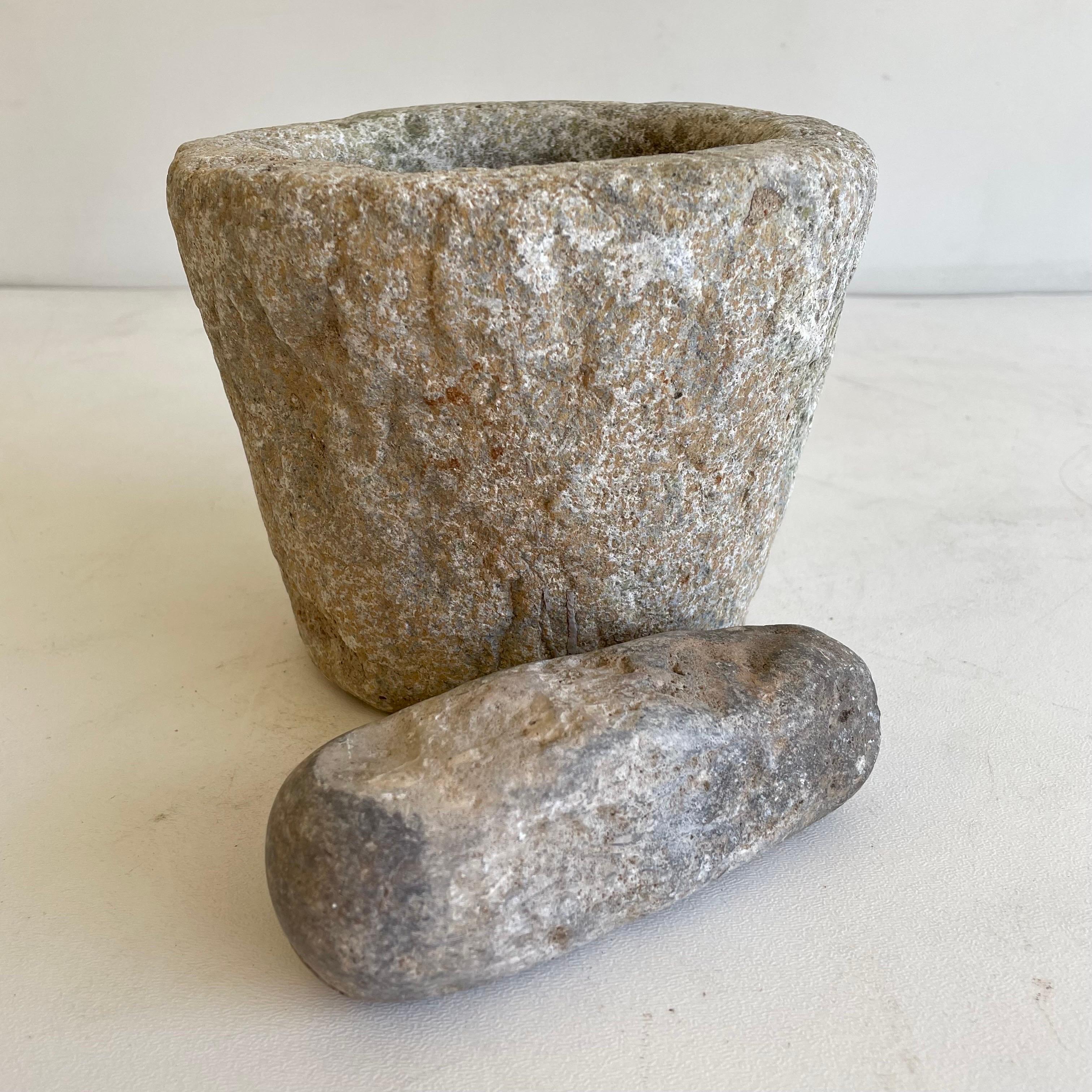 Vintage Stone Mortar and Pestle Bowl Set at 1stDibs