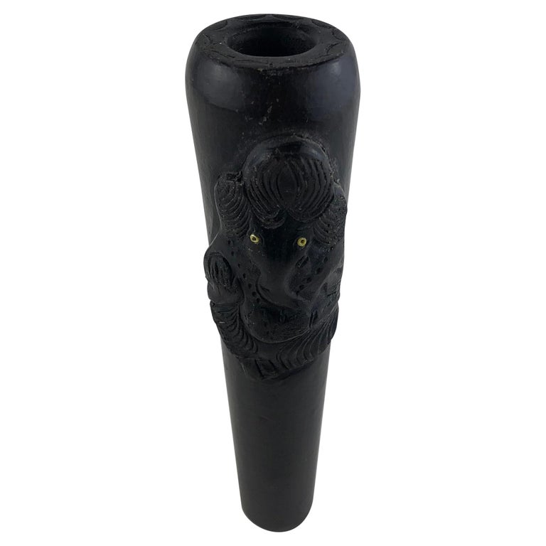 Vintage Stone Pipe with Hand Carved Elephant Head from Kathmandu, Nepal ...