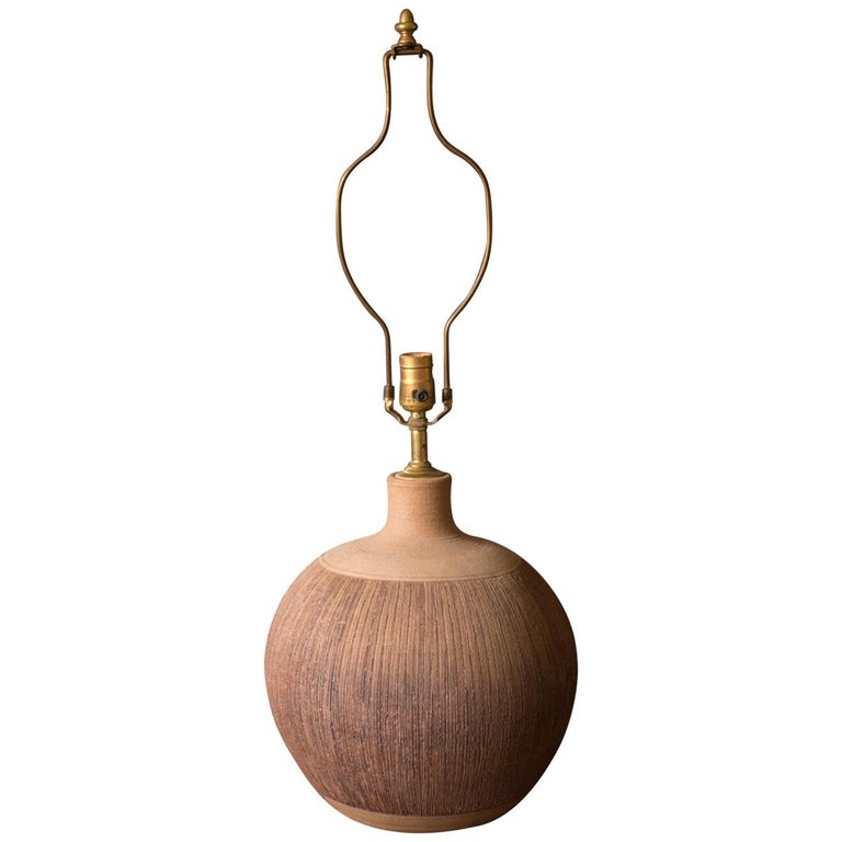 Vintage Stoneware Studio Pottery Table Lamp at 1stDibs