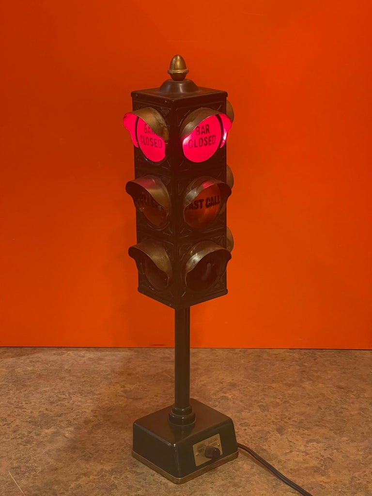 Vintage Stop Light / Traffic Signal Bar Lamp by B&B at 1stDibs