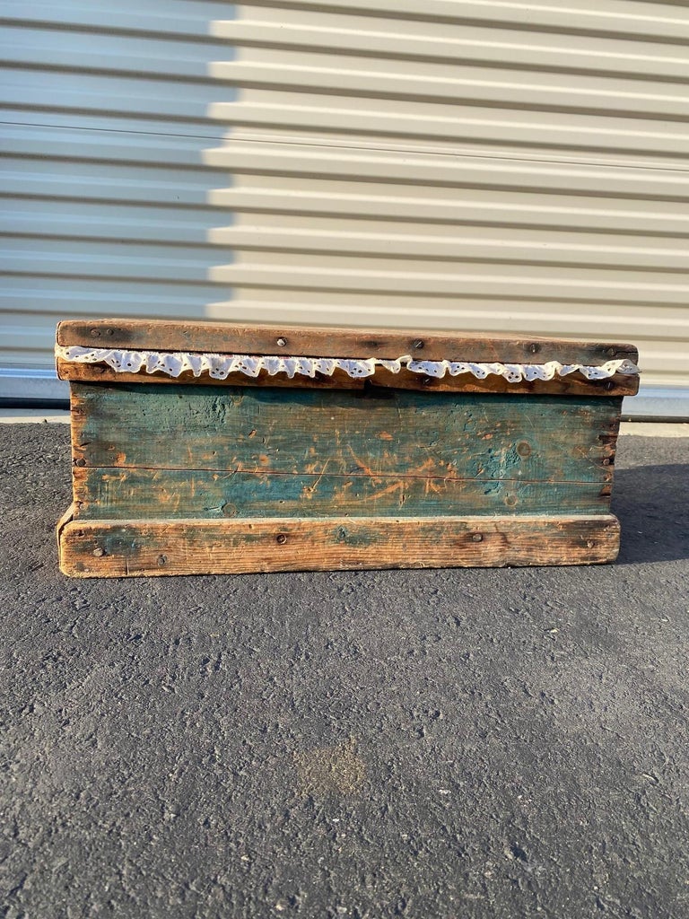 Vintage Storage Chest, Wooden Box For Sale at 1stDibs