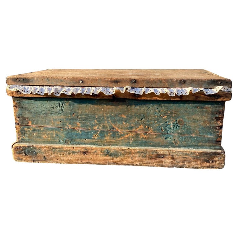Vintage Storage Chest, Wooden Box For Sale at 1stDibs