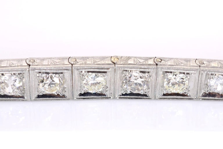Vintage Straight Line Diamond Bracelet For Sale at 1stDibs