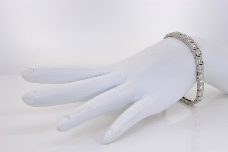 Vintage Straight Line Diamond Bracelet For Sale at 1stDibs