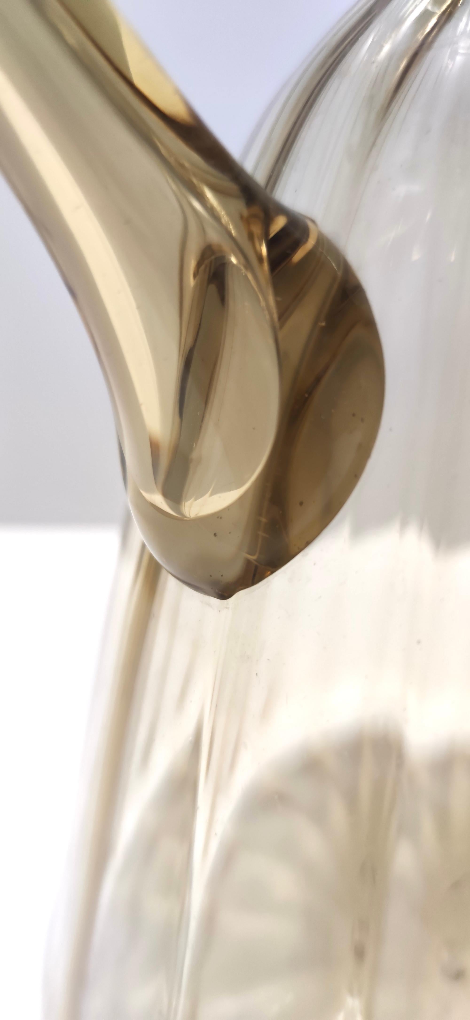 Vintage Straw-Colored Glass Pitcher Vase Ascribable to Vittorio Zecchin ...