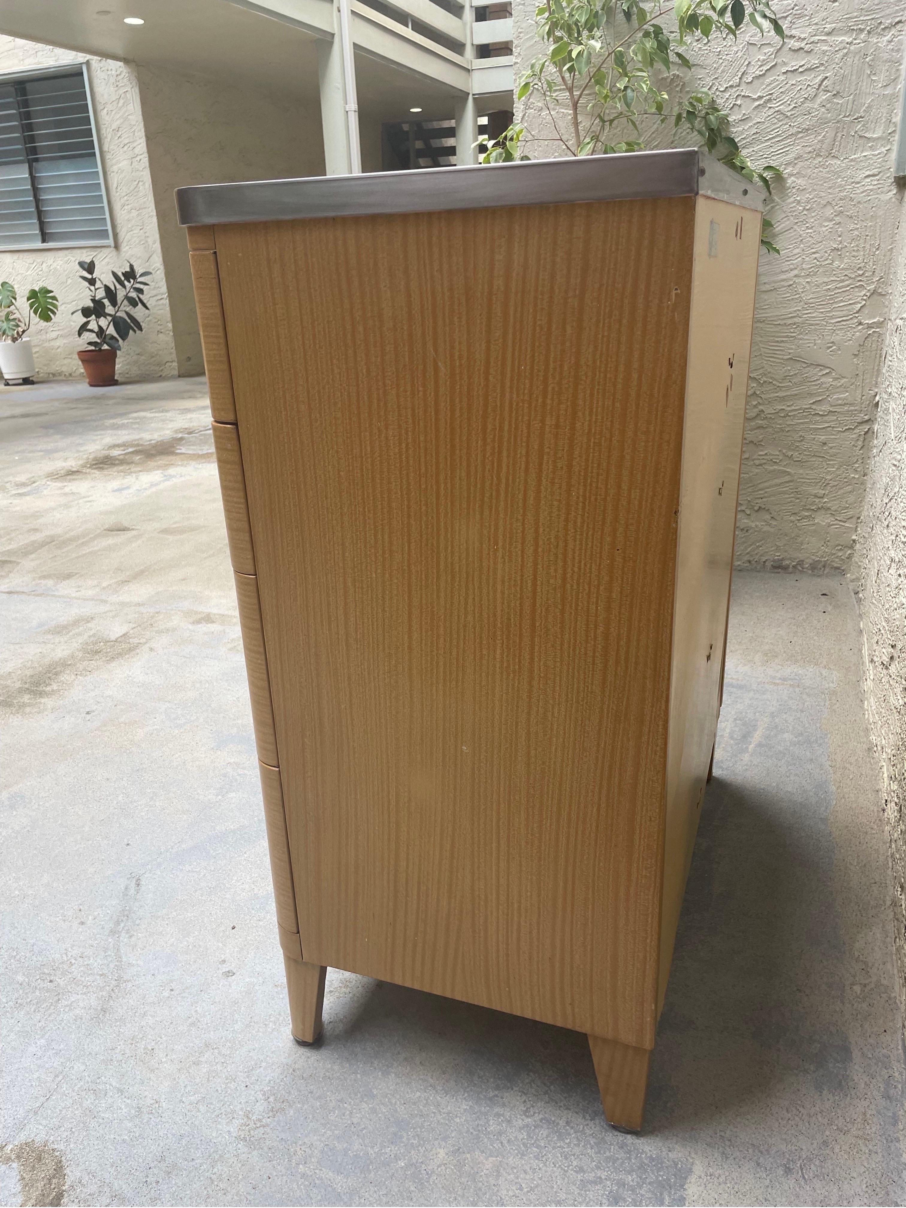 Vintage Streamline Moderne Simmons Stainless Steel Tall Dresser For ...