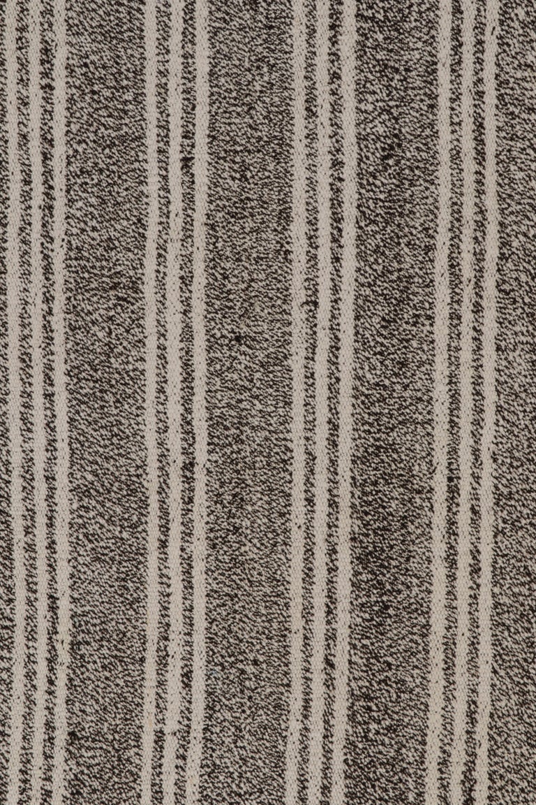 Vintage Striped Kilim in Gray Striations, Salt and Pepper Colors by Rug ...