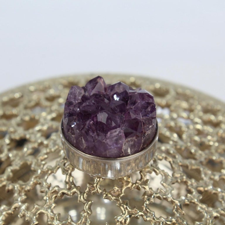Vintage Stuart Devlin Sterling Silver and Amethyst Reticulated Covered ...