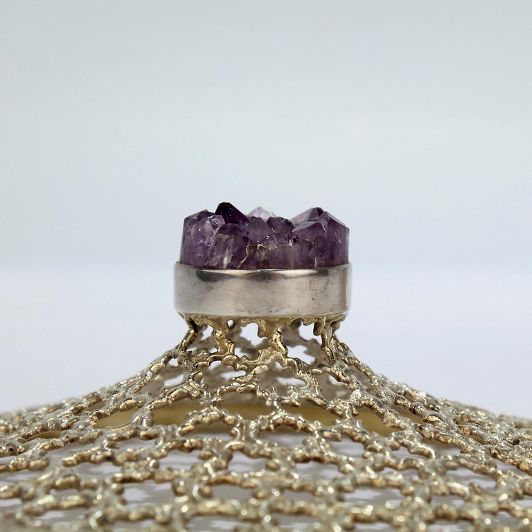 Vintage Stuart Devlin Sterling Silver and Amethyst Reticulated Covered ...