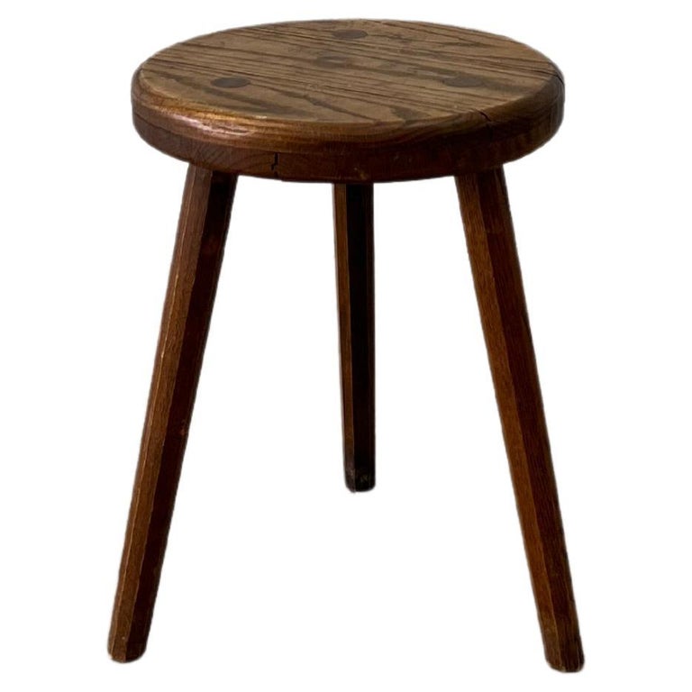 Tabouret tripode français vintage Studio Craft En vente sur 1stDibs
