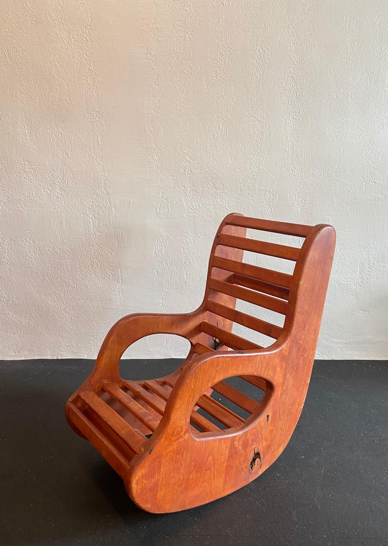 Studio Craft Organic-Form Rocking Chair For Sale at 1stDibs