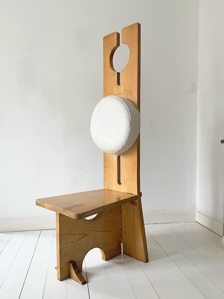 Vintage Studio Crafted High Back Chair Hungary, 1970s For Sale at 1stDibs