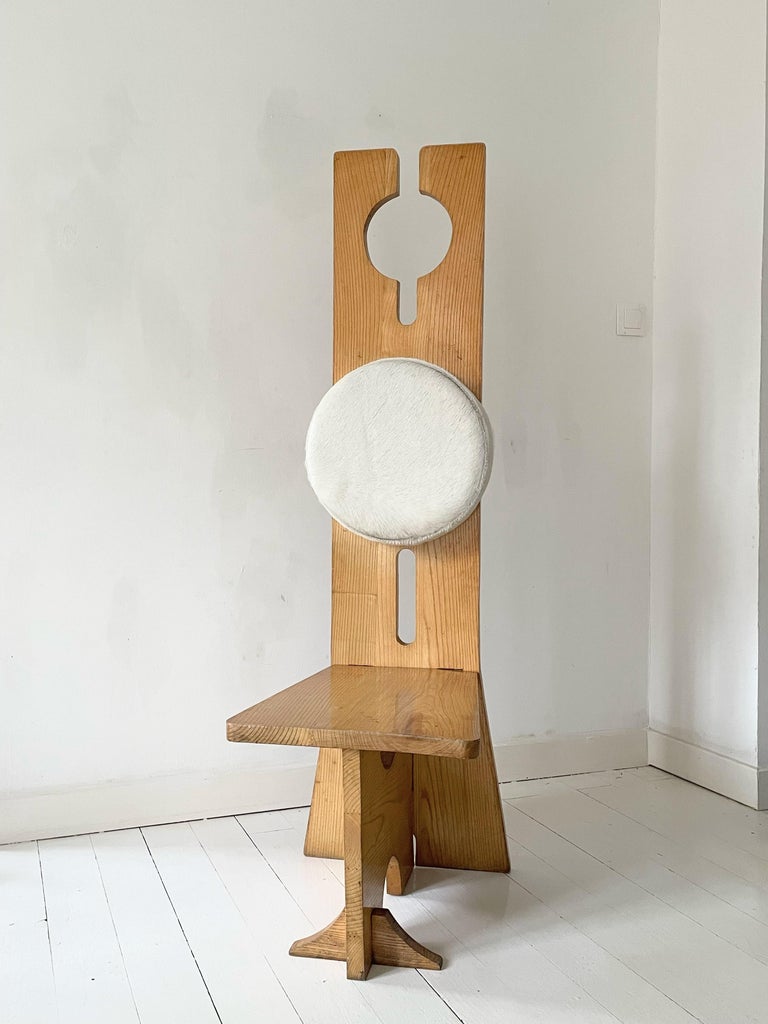 Vintage Studio Crafted High Back Chair Hungary, 1970s For Sale at 1stDibs