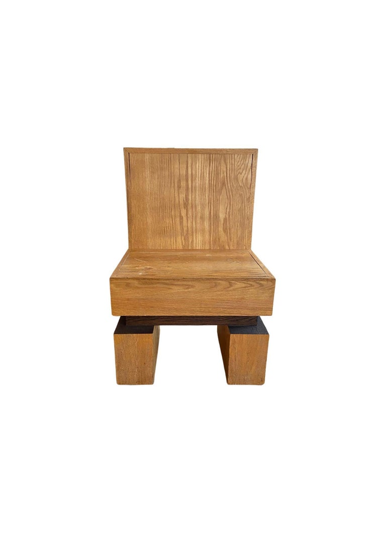 Vintage Studio Crafted Oak Side Chairs, Circa 1970 For Sale at 1stDibs
