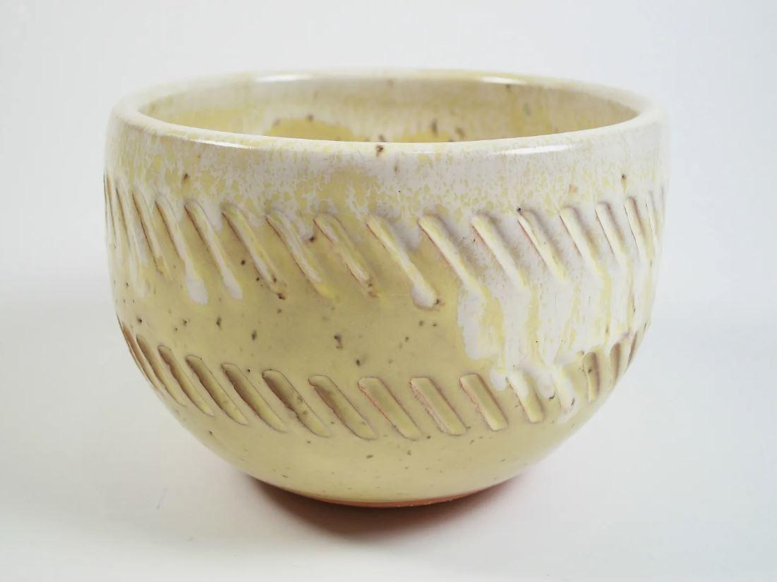 Vintage Studio Pottery Bowl - Incised Decoration - Unsigned - Mid 20th ...